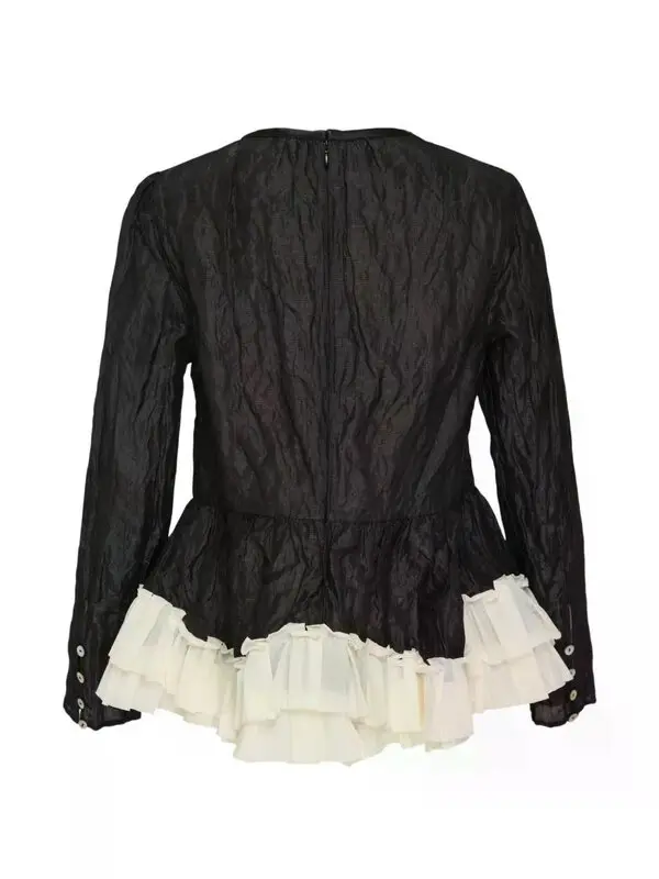 RENLI SU Crinkled-finish Ruffled Blouse