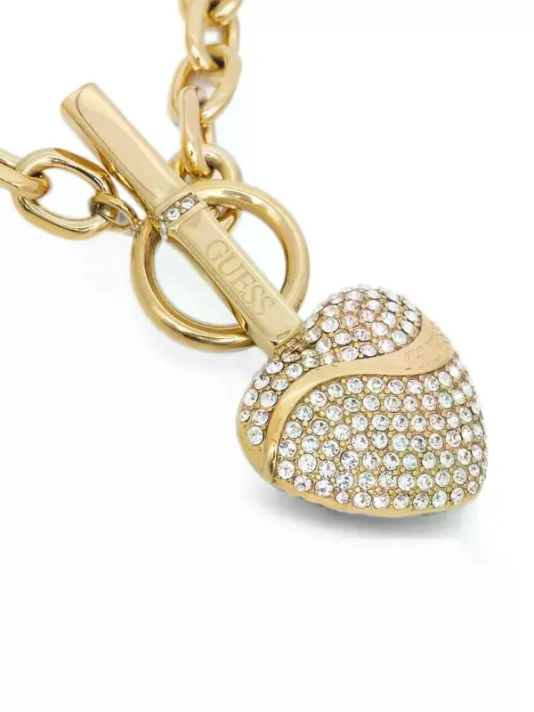 Guess Crystal-embellished Heart-pendant Bracelet