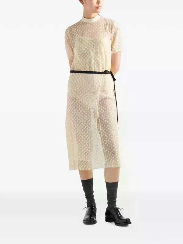Prada Embroidered Lace Apron