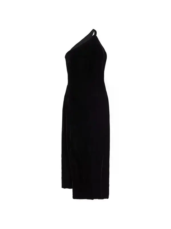 Oscar De La Renta One-shoulder Cutout Midi Dress - Black