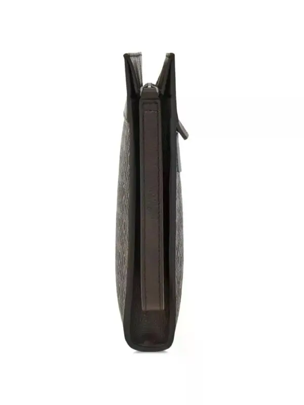 FERRAGAMO Gancini Embossed Leather Clutch Bag