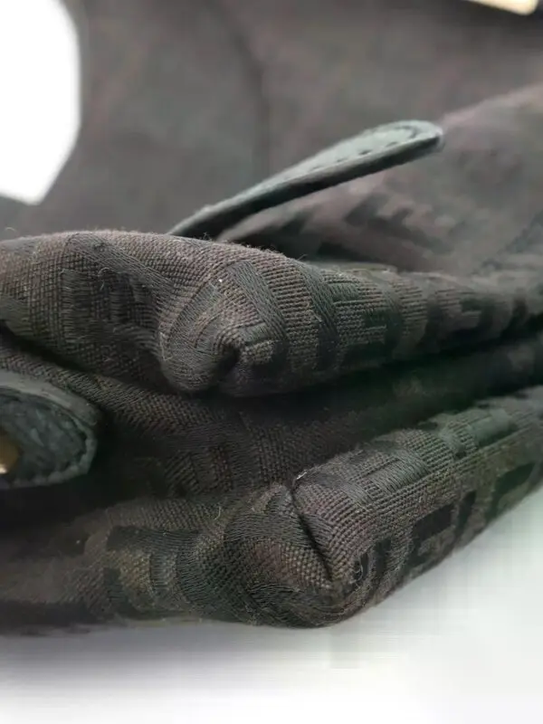 Fendi Dark Zucchino Canvas Shoulder Bag