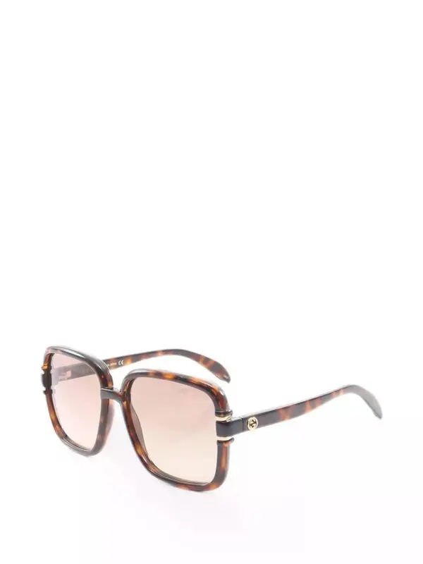 Gucci 2020s Square-frame Tortoiseshell-effect Sunglasses