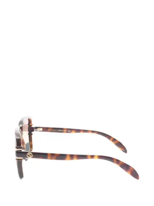 Gucci 2020s Square-frame Tortoiseshell-effect Sunglasses
