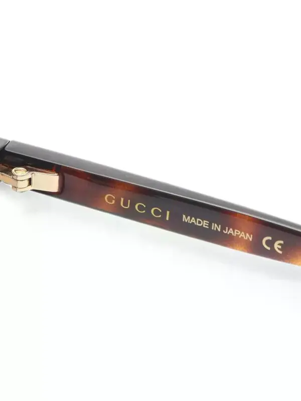 Gucci 2020s Square-frame Tortoiseshell-effect Sunglasses