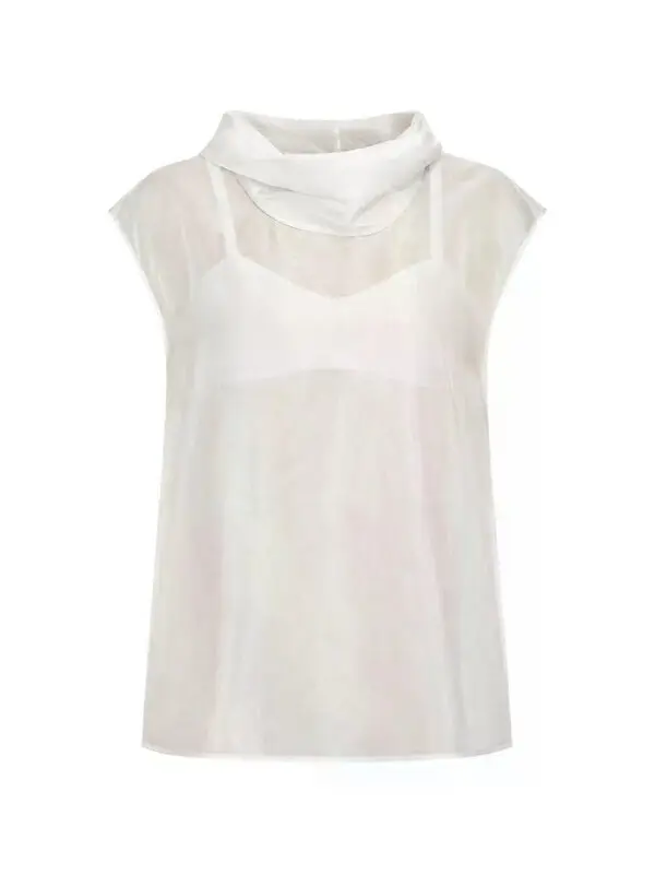 SANS FAFF Halo Cowl-neck Blouse - Neutrals
