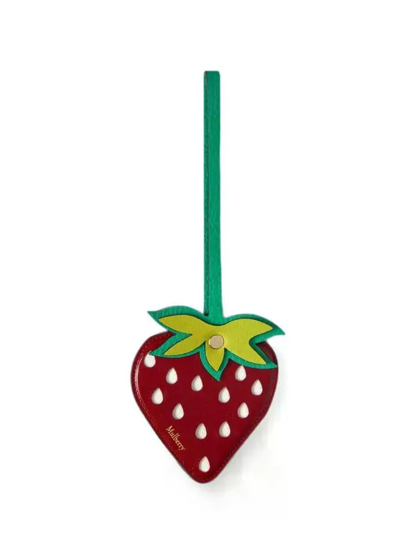 Mulberry Strawberry-motif Bag Charm - Red