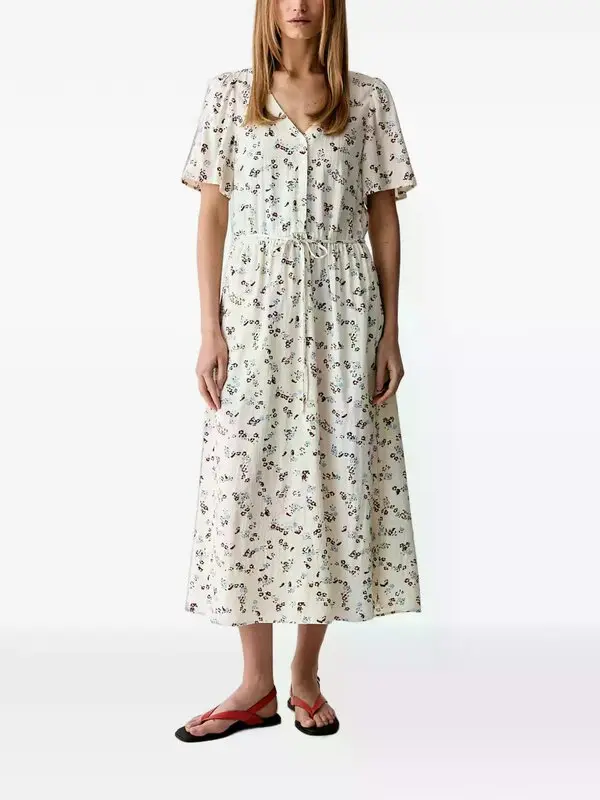 Marc O'polo Floral-print Midi Dress - Neutrals