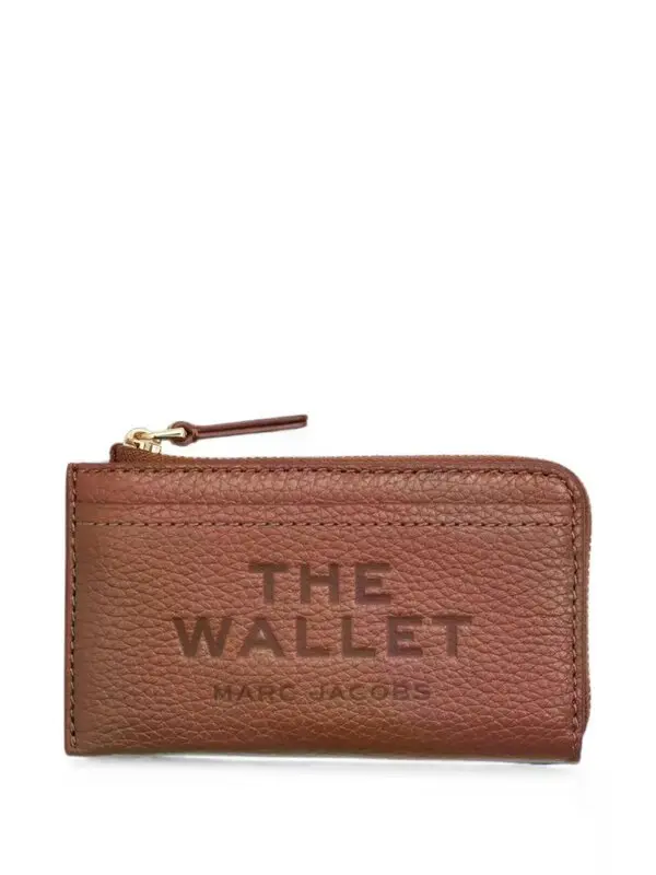 Marc Jacobs Top Zip Multi Pebbled Leather Wallet - Brown