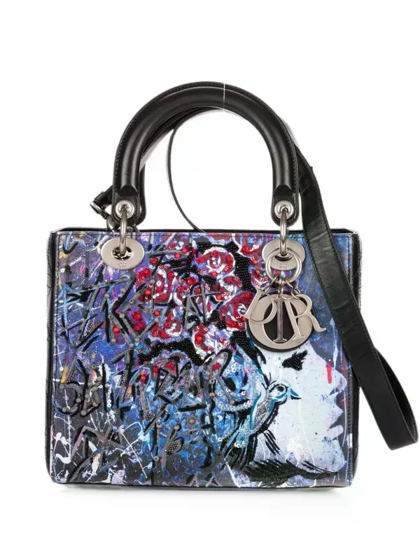 Dior X Betty Mariani Medium Lady Art Tote Bag - Black