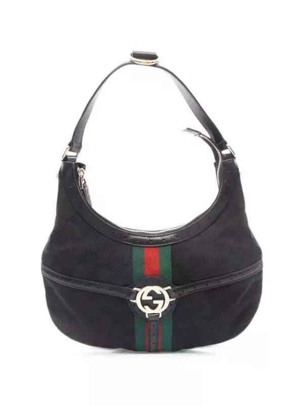 Gucci 2000s Interlocking G Gg Zip-fastening Shoulder Bag - Black