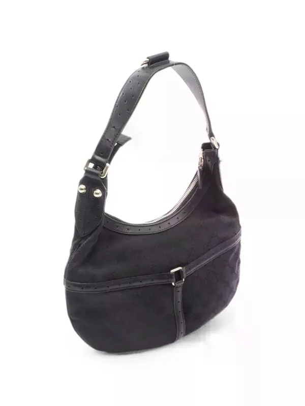 Gucci Interlocking G Gg Canvas Shoulder Bag - Black