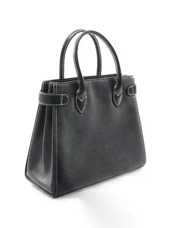 Burberry Logo Plaque Leather Tote Bag