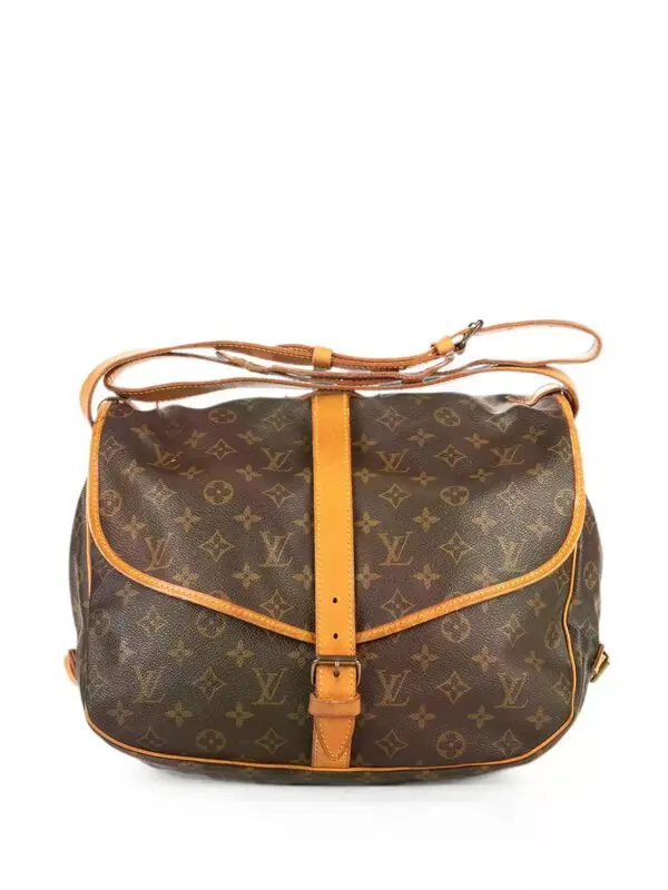 LOUIS VUITTON 1992 Gm Saumur Monogram Canvas Shoulder Bag - Brown