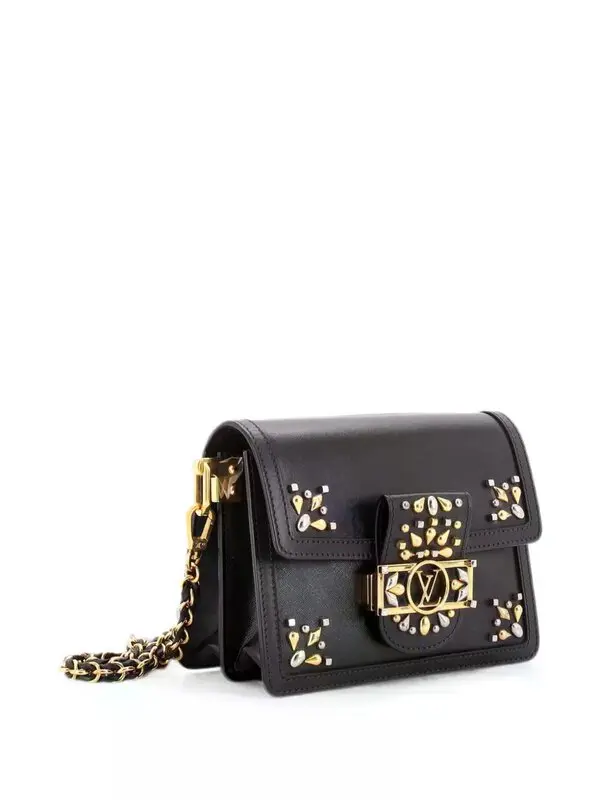 LOUIS VUITTON Dauphine Studded Leather Mini Shoulder Bag