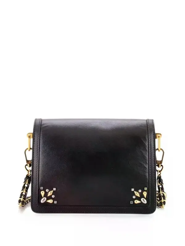 LOUIS VUITTON Dauphine Studded Leather Mini Shoulder Bag