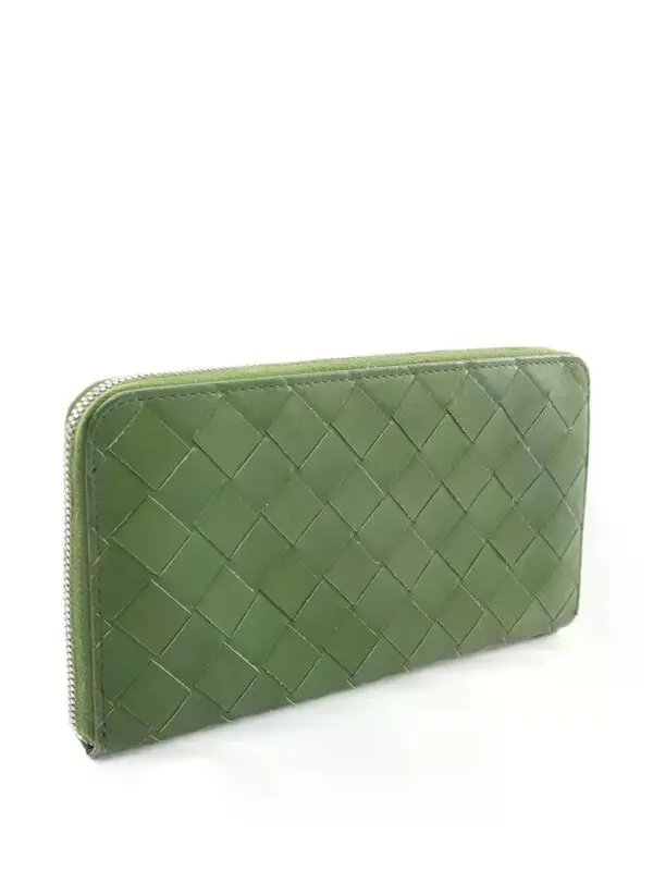 Bottega Veneta 2010s Intrecciato Long Wallet - Green