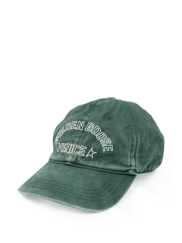 GOLDEN GOOSE Logo-embroidered Star-patch Baseball Cap - Green