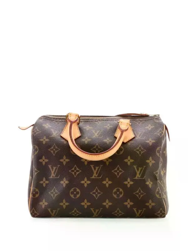 LOUIS VUITTON Speedy Handbag Monogram Canvas Satchel - Brown