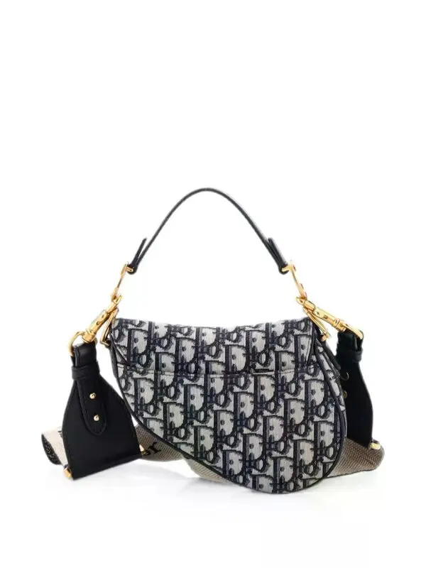 Dior Saddle Handbag With Strap Oblique Canvas Mini Shoulder Bag - Blue