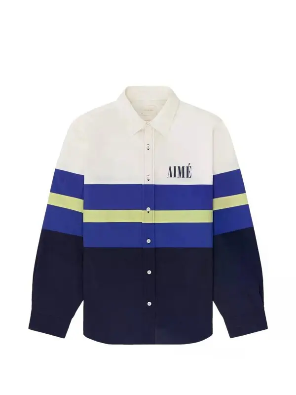 Aimé Leon Dore Colorblock Logo-print Shirt - Blue
