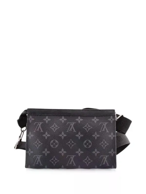 LOUIS VUITTON Gaston Wearable Wallet Monogram Eclipse Canvas Crossbody Bag - Black