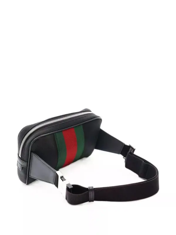 Gucci 2010s Web Stripe Belt Bag - Black