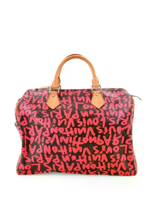 LOUIS VUITTON Monogram Graffiti Speedy 30 Satchel