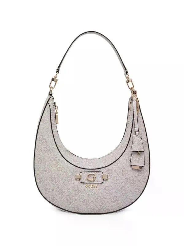 Guess Lindsey Monogram-print Curved Shoulder Bag - Neutrals