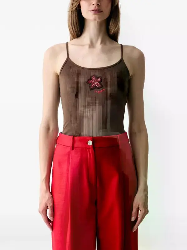 MC2 SAINT BARTH Zaira Beaded-starfish-patch Ribbed Top
