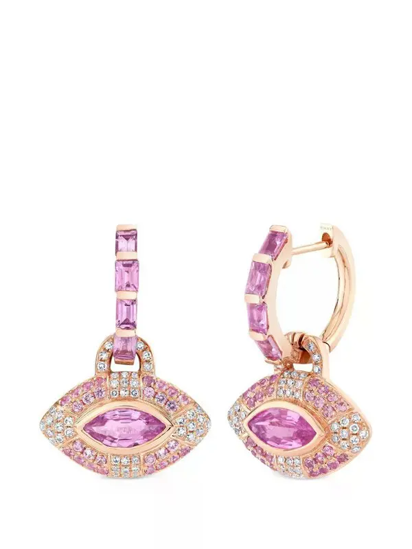 Shay Sapphire And Diamond Hoop Drop Earrings