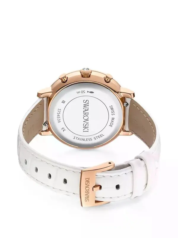 SWAROVSKI Round 36mm Watch With Crystal-embellished Bezel - White