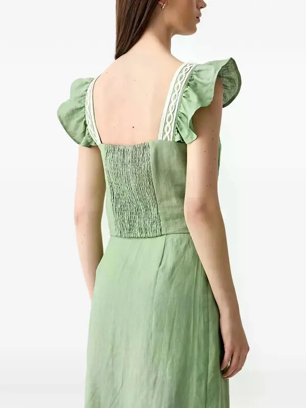 HOSS INTROPIA Embroidered Ruffled Top