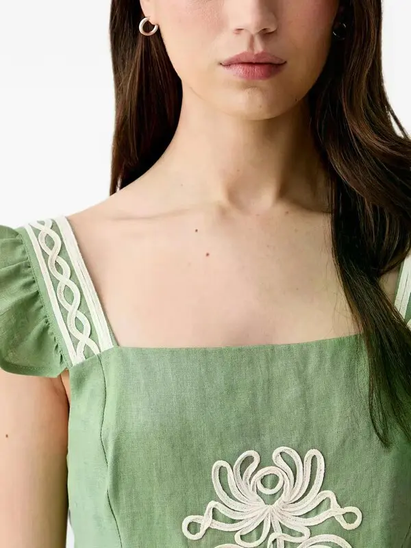 HOSS INTROPIA Embroidered Ruffled Top