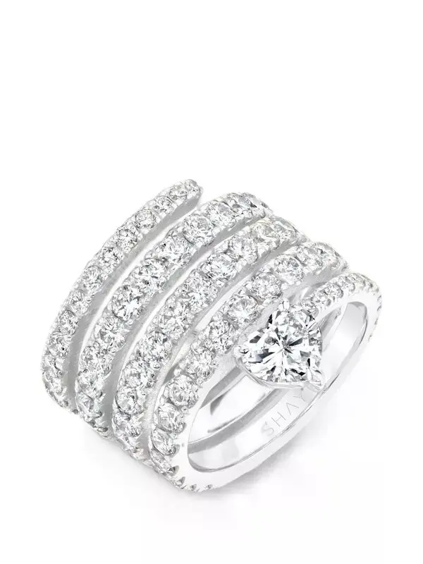 Shay Spiral Diamond Ring - Silver