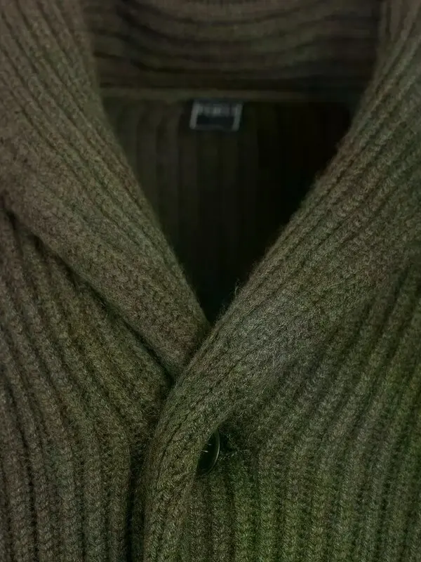 Fedeli Ribbed Shawl-collar Cardigan