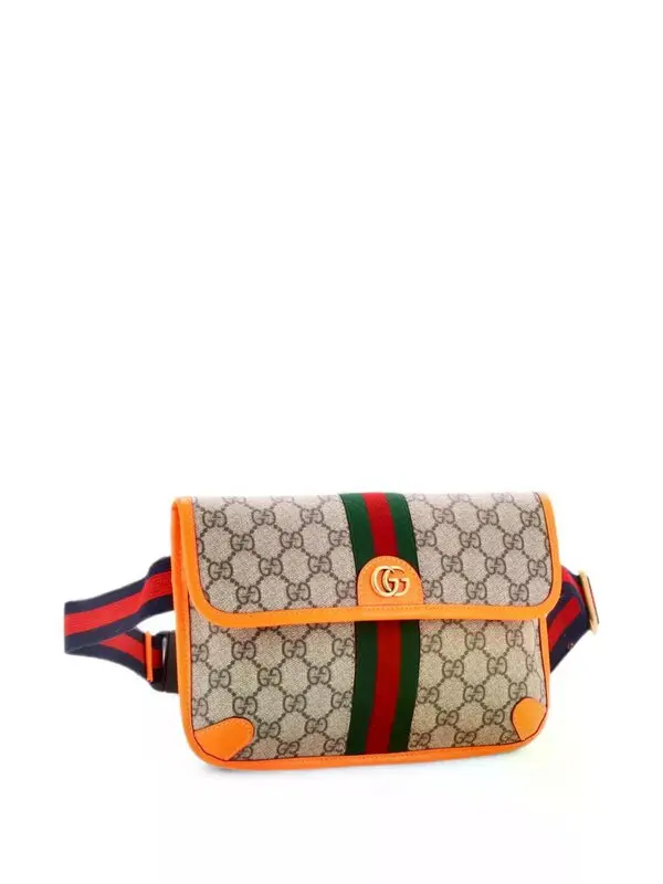Gucci Ophidia Flap Gg Coated Canvas Belt Bag