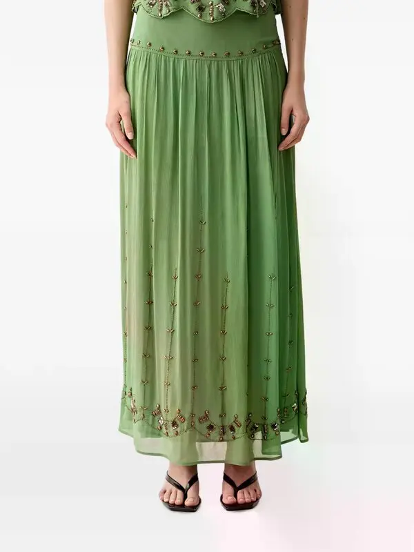 HOSS INTROPIA Bead-embellished Pleated Maxi Skirt