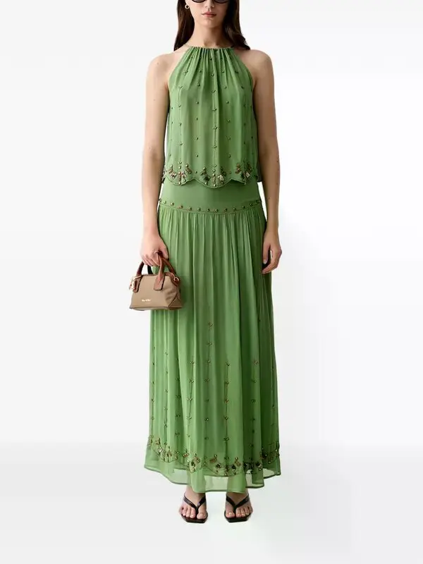 HOSS INTROPIA Bead-embellished Pleated Maxi Skirt