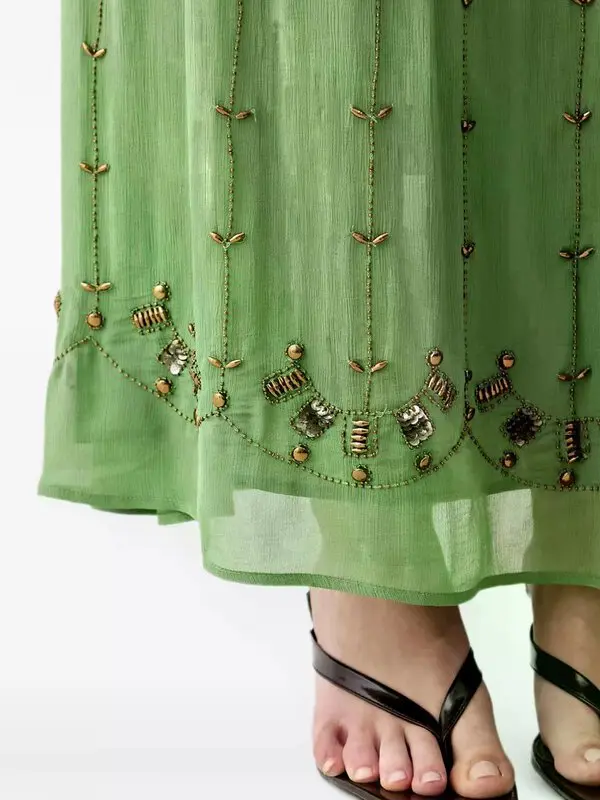HOSS INTROPIA Bead-embellished Pleated Maxi Skirt