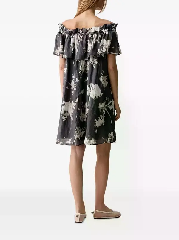 Marc O'polo Carmen Floral-print Off-the-shoulder Mini Dress