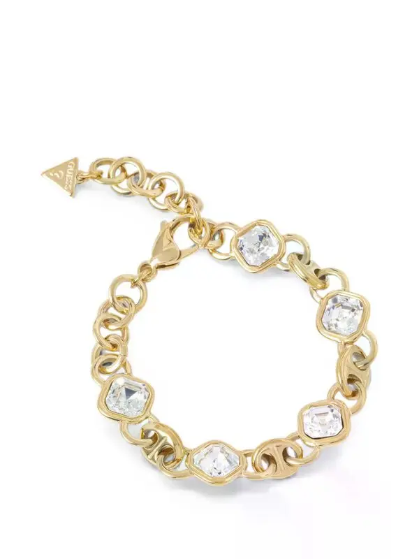 Guess Crystal-embellished Curb-link Bracelet - Gold