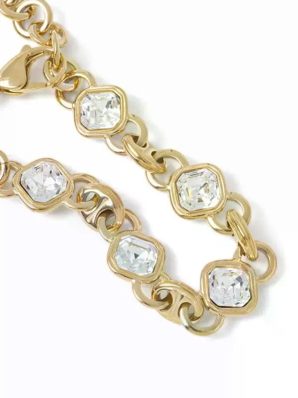 Guess Crystal Embellished Curb Link Bracelet - Gold