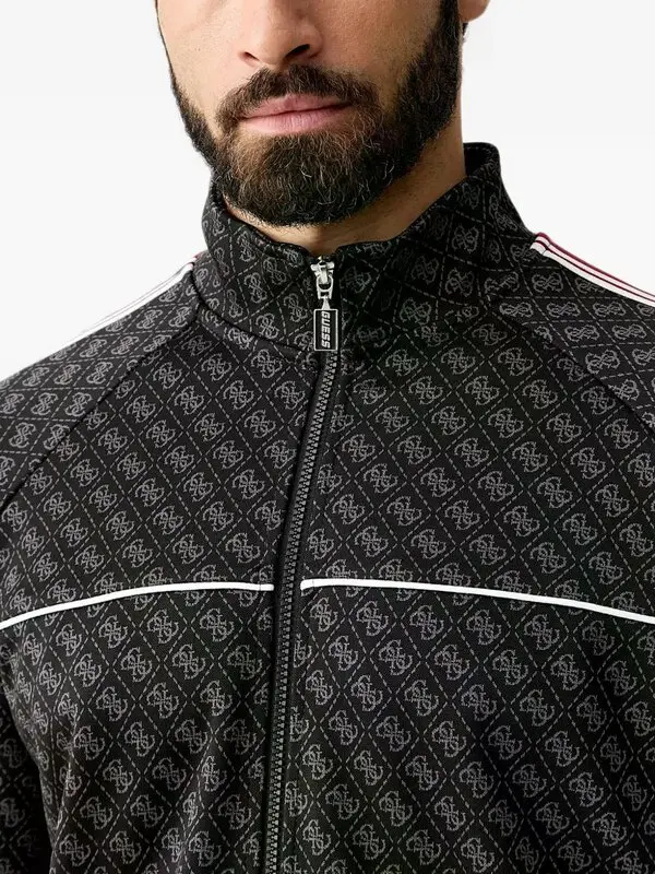 Guess Monogram-print Zip-up Jacket