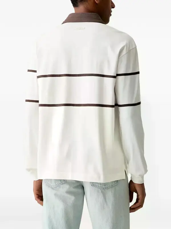 Guess Striped Embroidered-logo Polo Shirt