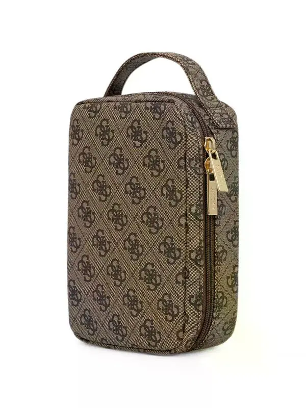Guess Monogram-print Striped Tech Bag - Brown