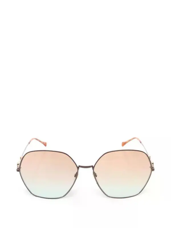 Gucci 2020s Horsebit Geometric Sunglasses - Brown