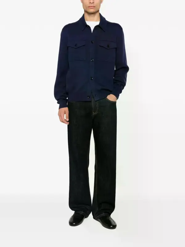 TOM FORD Button-up Chest-pocket Shirt Jacket - Blue