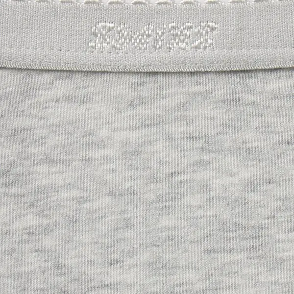 SKIMS Logo Picot String Bikini | Grey | | Lightweight Cotton - Light Heather Grey