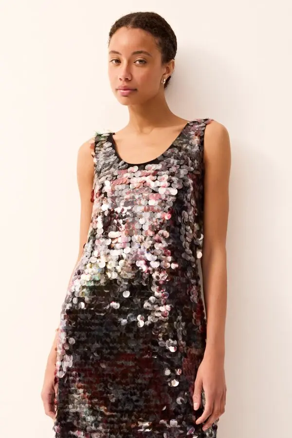 MARIE OLIVER Olympia Sequin Floral Midi Dress